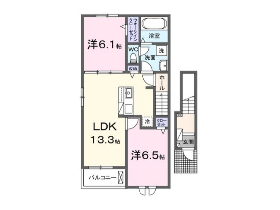 厚狭アパートA 203 / 2階 2LDK 72,000円 59.58m2 賃貸空室情報 | 【朝日土地建物】宇部市･山陽小野田市の不動産情報サイト【賃貸・売買・売却査定・管理】