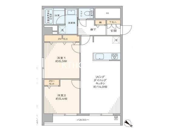 ファムール目黒 401号室【仲介手数料無料です!!】 / 4階 2LDK 4,380万円 専有60.32m2 築58年 不動産情報 | 渋谷区NO1の中古マンション情報専門のケイティーホームズ